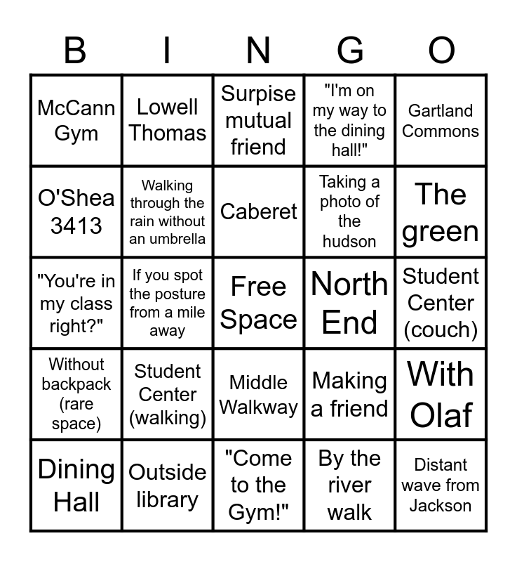 Jackson Bingo Card
