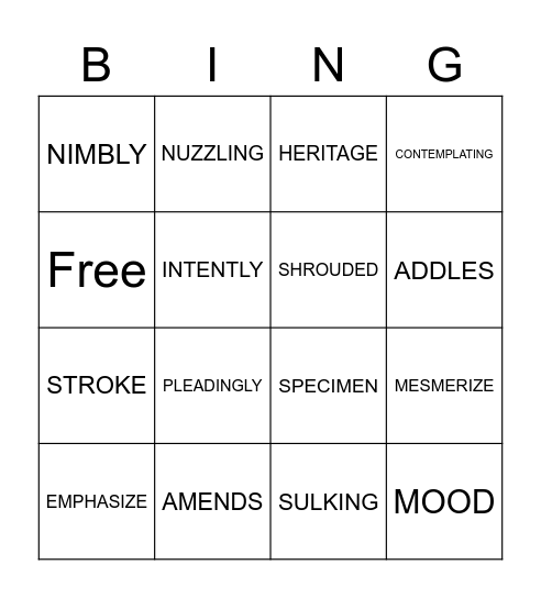 The One and Only Ivan Vocabulary Review Part 2 Bingo Card