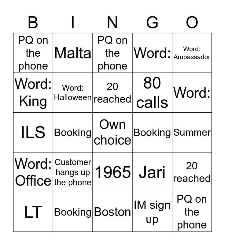 TM BINGO Card
