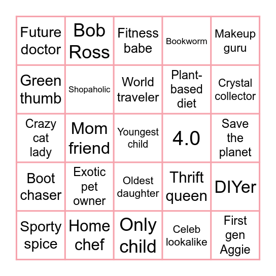 Little Miss... Bingo Card