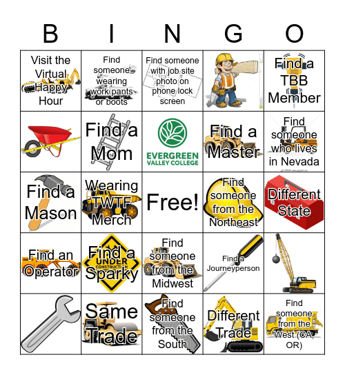 TWTF Construction Bingo Card