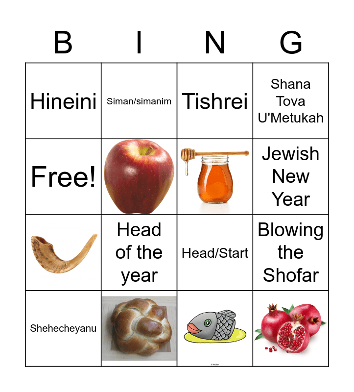 Rosh HaShanah Bingo Card