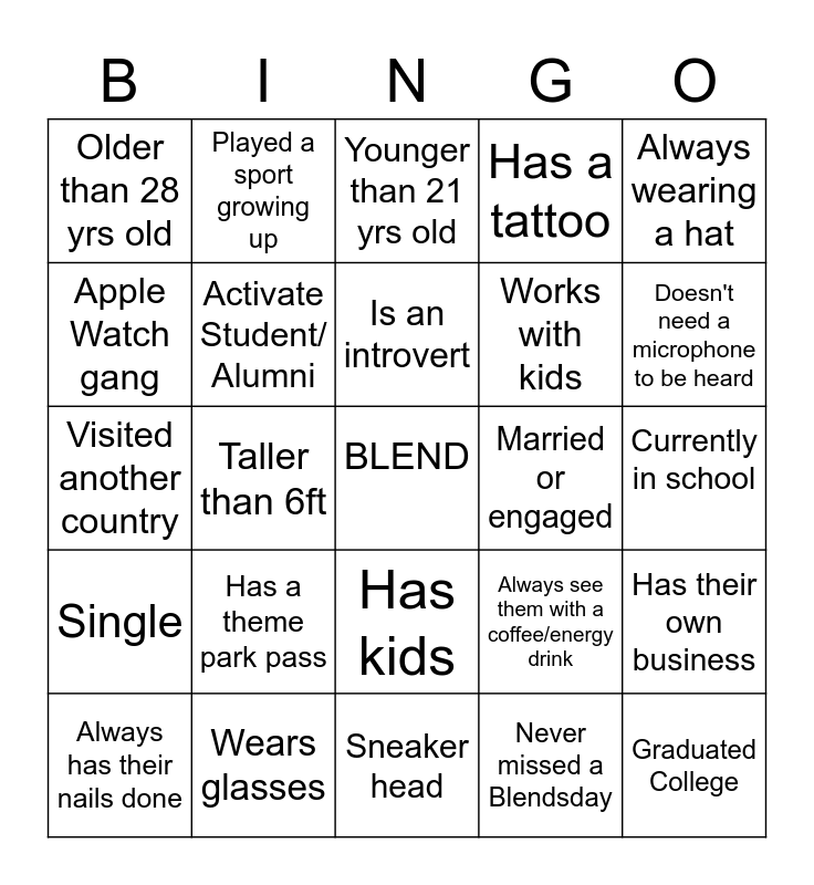 LVL UP BINGO Card