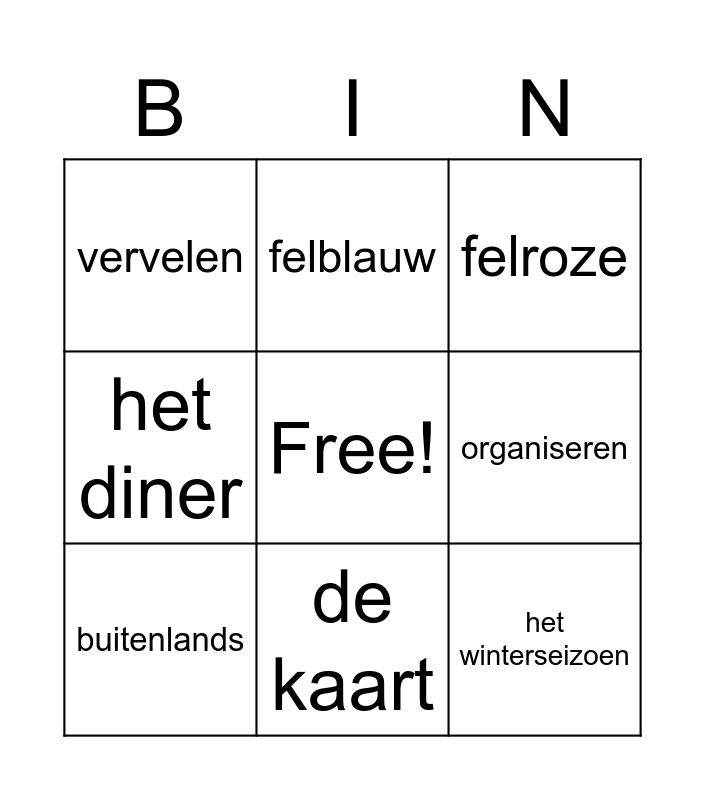DISK thema 11 Bingo Card