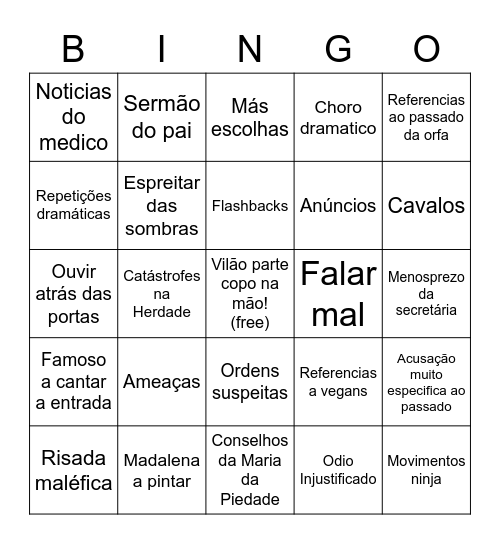 Pôr do Sol Bingo Card