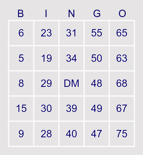 DM BINGO Card