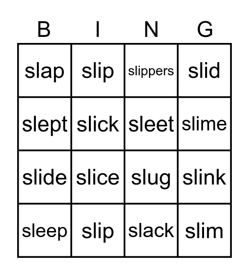 sl Bingo Card