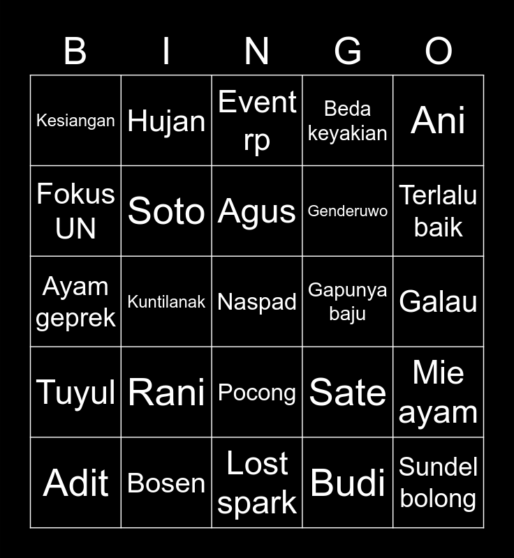 grayabbo Bingo Card