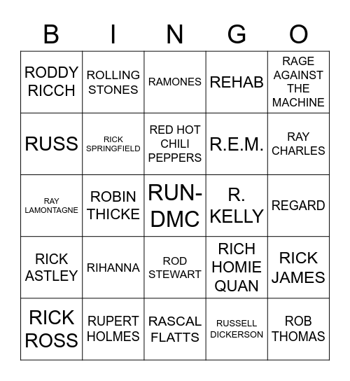 R Bingo Card