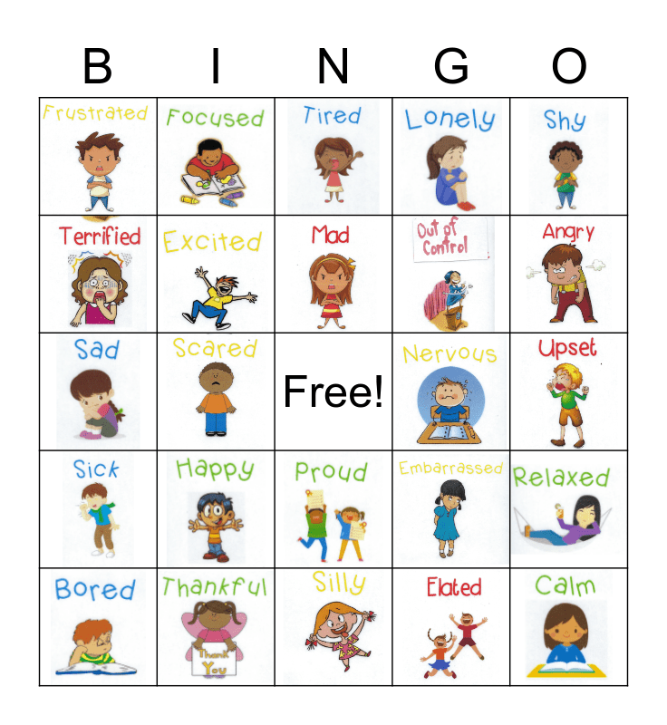 Emotions Bingo Card