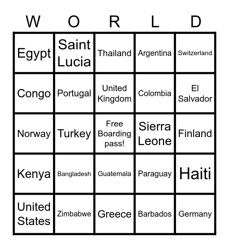 GHRR World Bingo - CS week 2022 Bingo Card