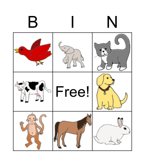 Mr. Animal, what do YOU eat? Bingo Card