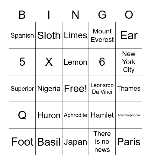 Gm 1 Trivia Oct 2022 One Line Bingo Card