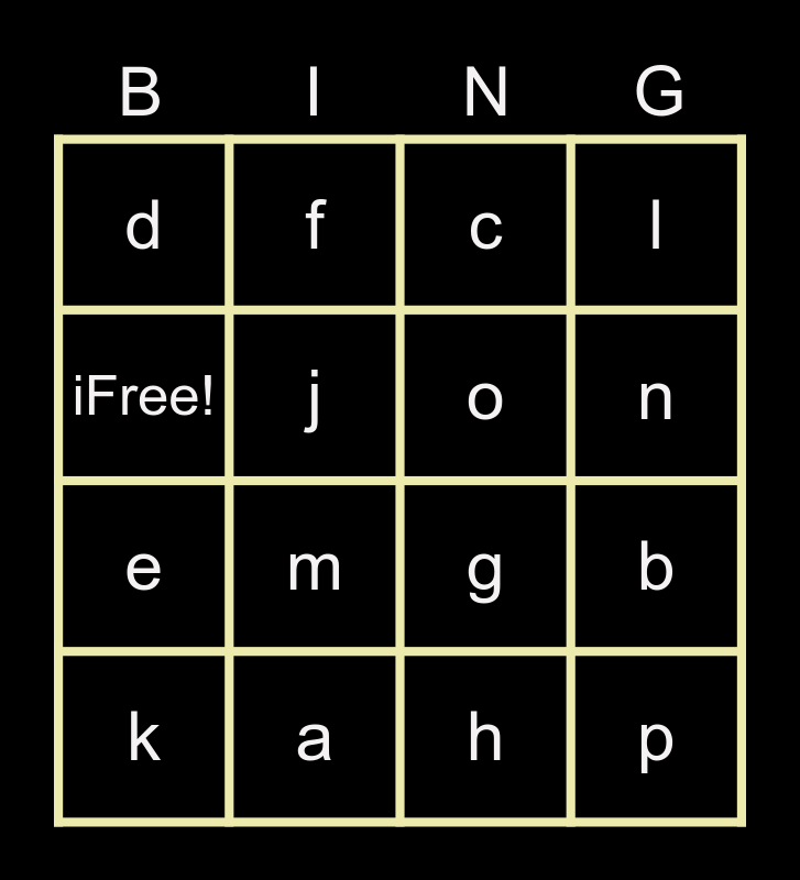 A Bingo Card