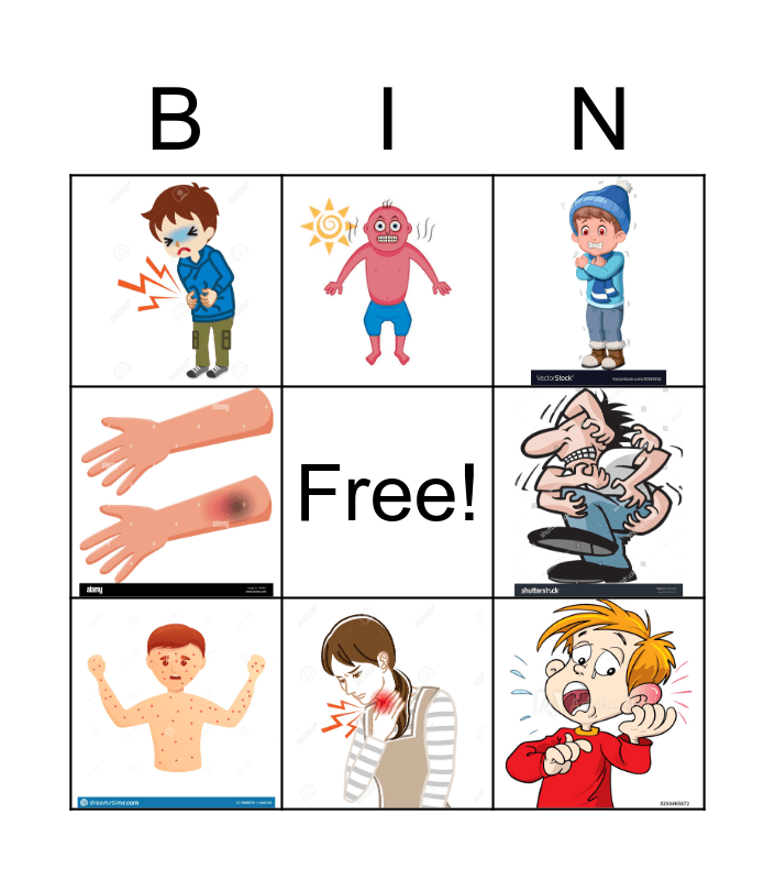 Illnesses Bingo Card
