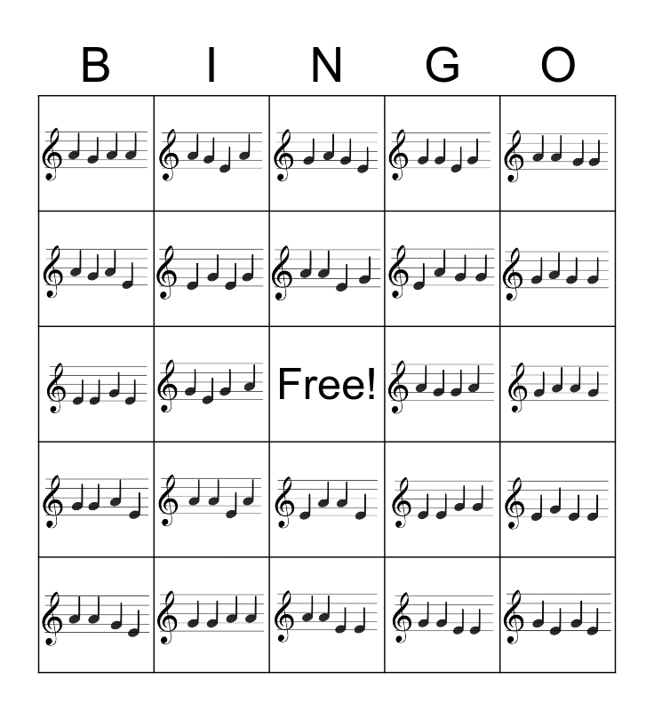 Solfege Bingo: Level 2 Bingo Card