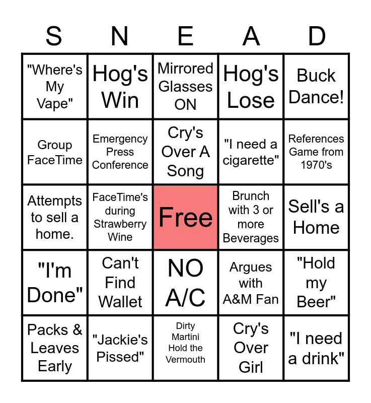 Snead Feed Bingo! Bingo Card