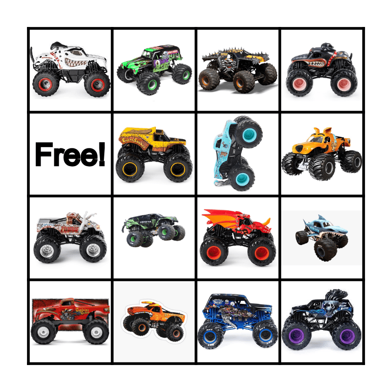 MONSTER TRUCKS Bingo Card
