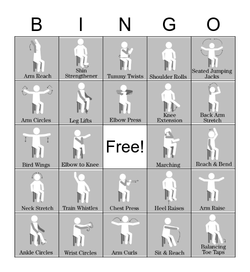 Chair Activity Bingo Card