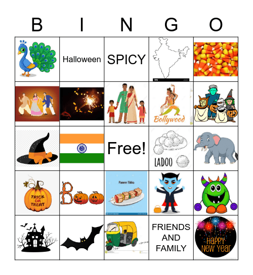 DIWALOWEEN Bingo Card