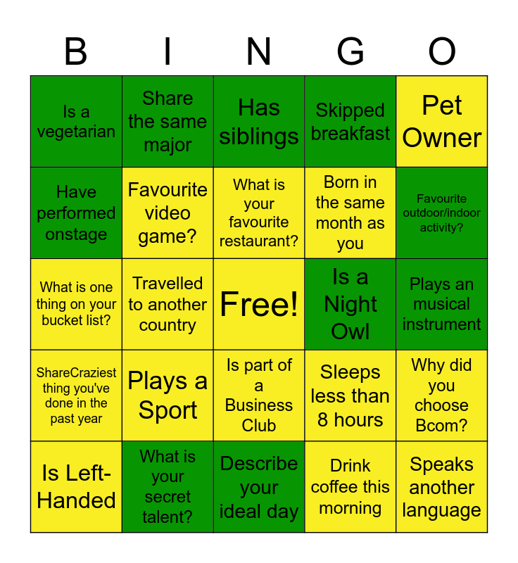 Axford Event: Bingo Networking Bingo Card