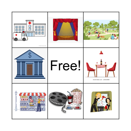 Orte in der Stadt Bingo Card