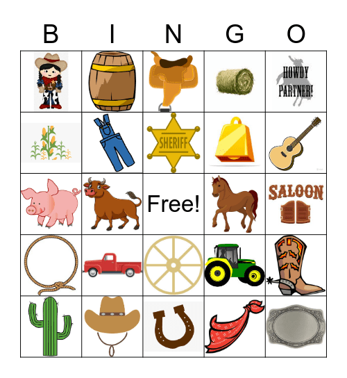 Country Bingo Bingo Card