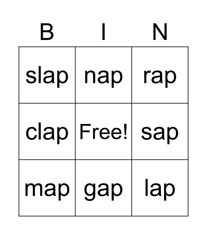 ap word families Bingo Card