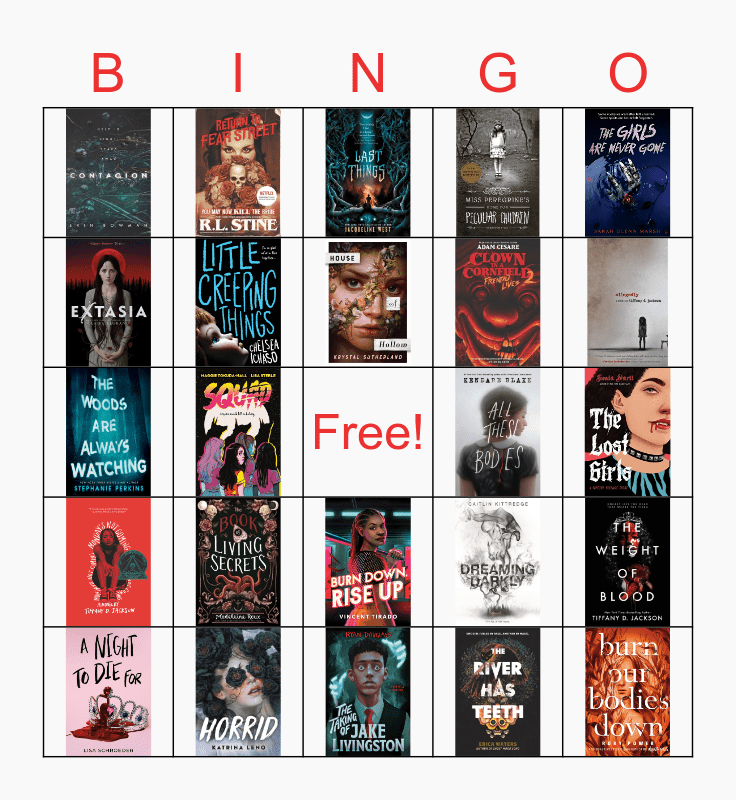 Horror Book Bingo Card