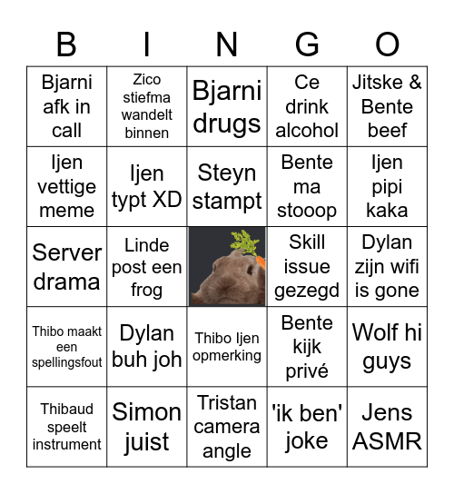 Rabbit Rave Bingo Card