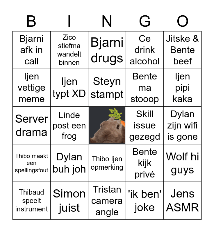 Rabbit Rave Bingo Card