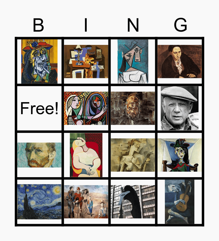 Picasso Bingo Card