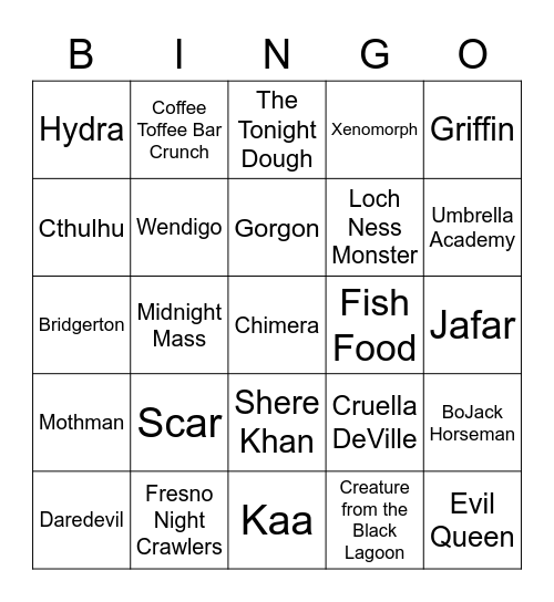 Round 2 - Oct. 5 Bingo Card