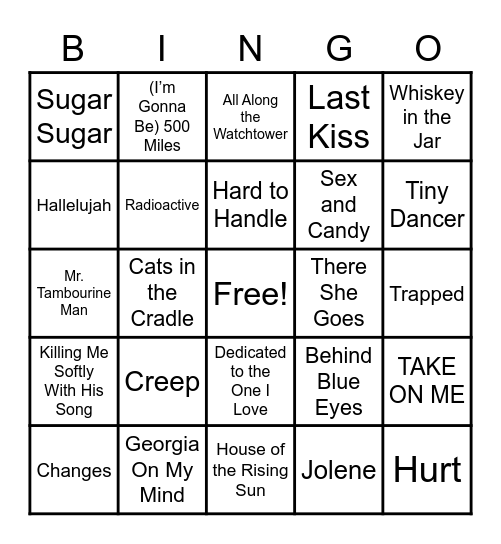 Round 1: Covers Bingo Card