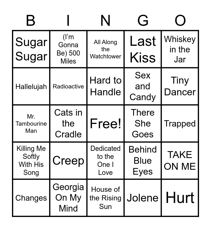 Round 1: Covers Bingo Card