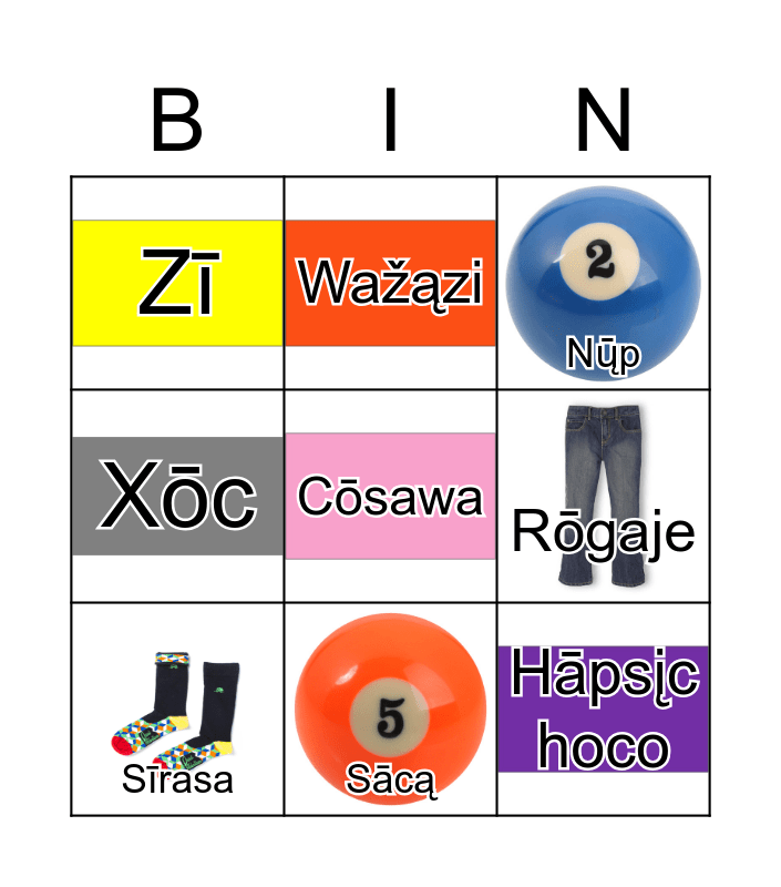 HoCak Bingo! Bingo Card