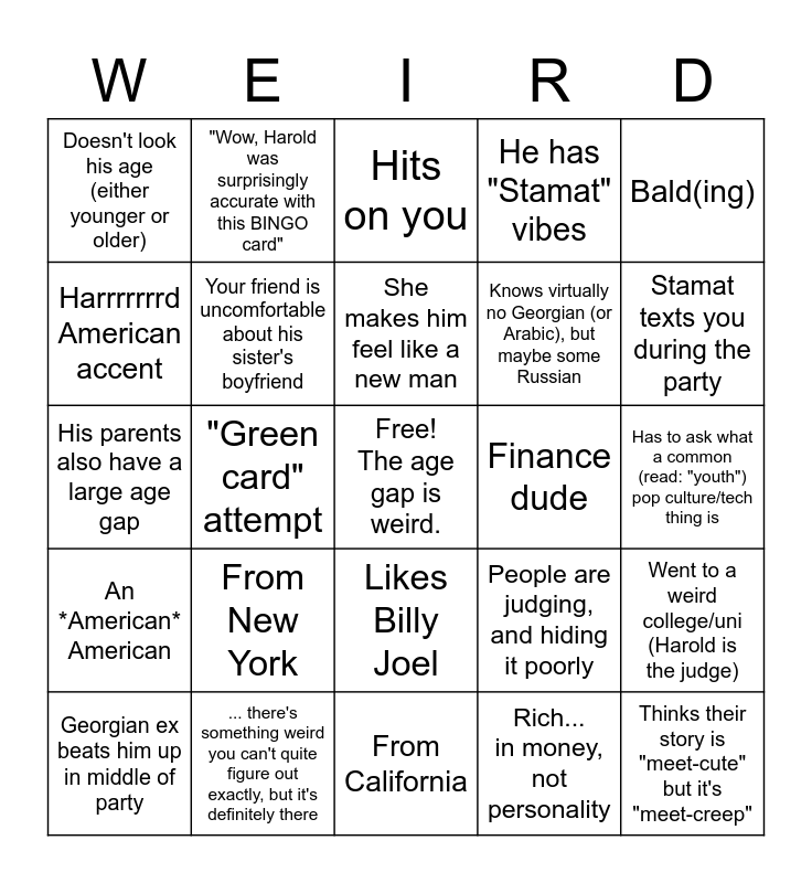 50-30 Man Bingo Card