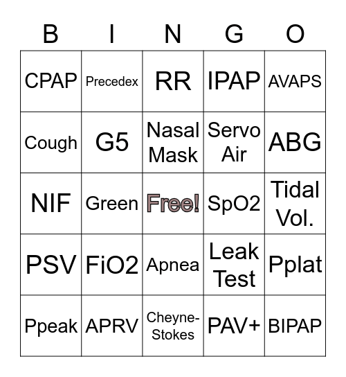 RT BINGO Card