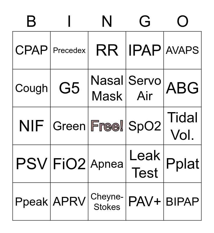 RT BINGO Card