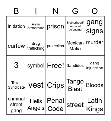 Street Signs Bingo Cards on Bingo Baker