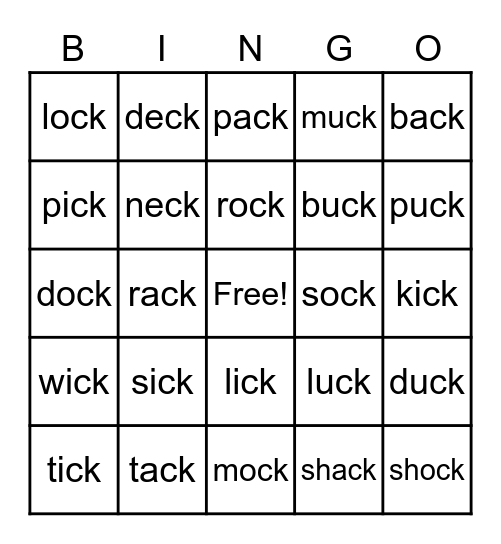 -CK BINGO Card