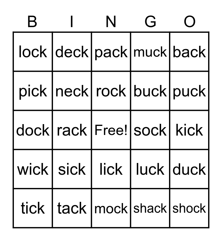 -CK BINGO Card