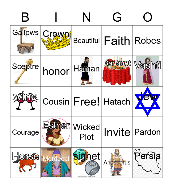 Esther Bingo Card