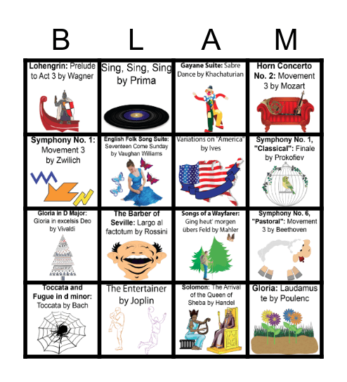 Music Memory Bingo Card