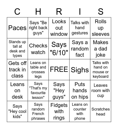 MR.YOUNG BINGO Card