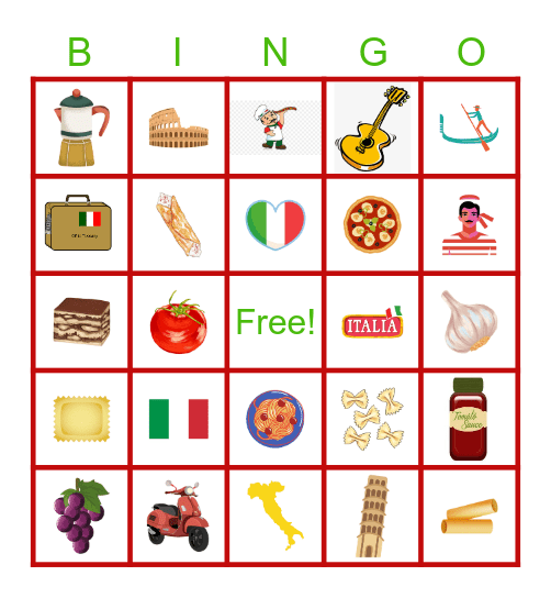 Italy Bingo Card