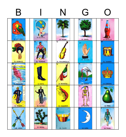 Loteria Bingo Card