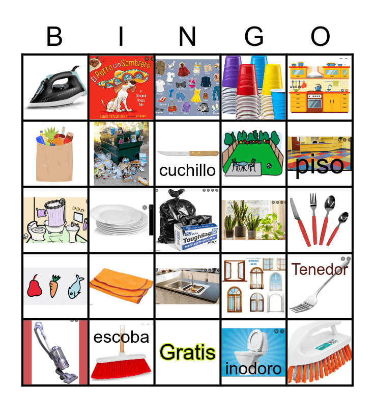Cosas del hogar Bingo Card