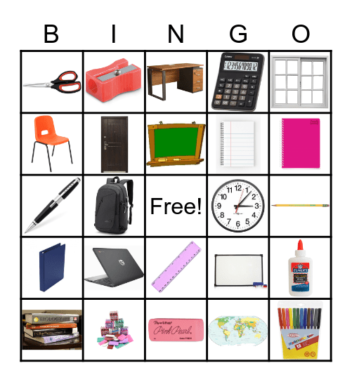 Classroom Objects - Portugues - versao 2 Bingo Card
