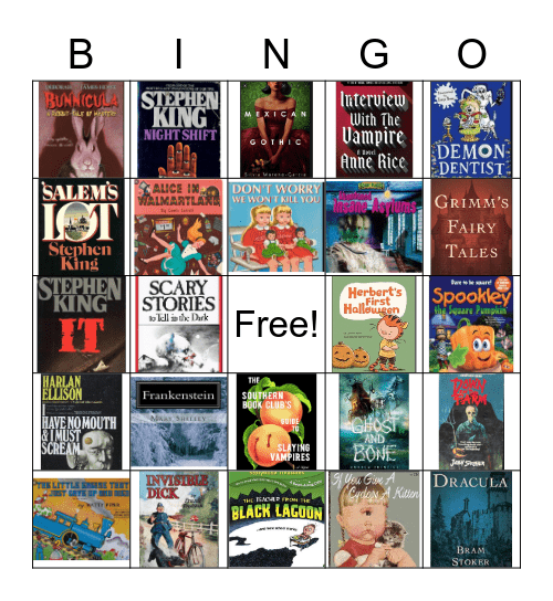scary books Bingo Card